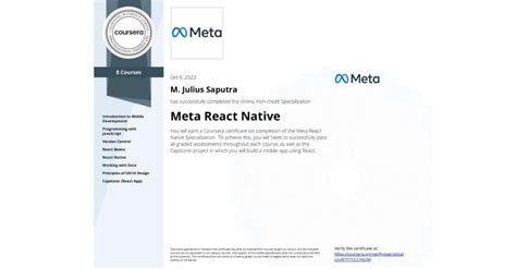 m julius saputra on linkedin completion certificate for meta react native