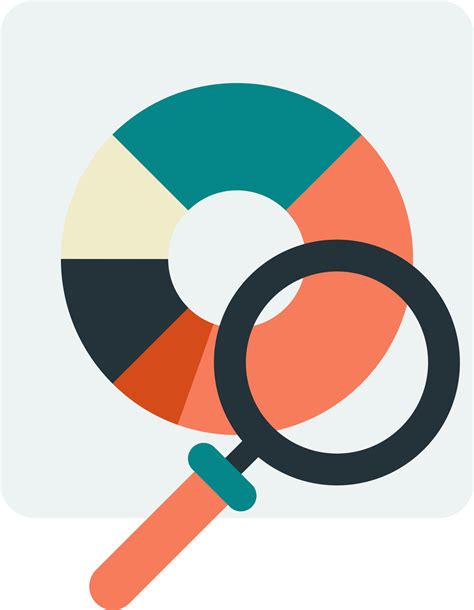 Magnifying Glass And Pie Chart Illustration In Minimal Style 13399463 Png
