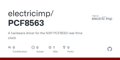 GitHub Electricimp PCF A Hardware Driver For The NXP PCF Real Time Clock