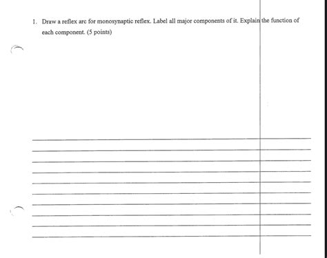 [solved] 1 Draw A Reflex Arc For Monosynaptic Reflex Lab