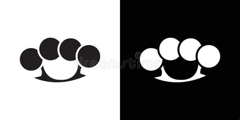Black White Brass Knuckles Stock Illustrations 345 Black White Brass