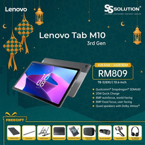 Lenovo Tab M Rd Gen Gb Ram Gb Rom K Ips Lcd Display Qualcomm Snapdragon