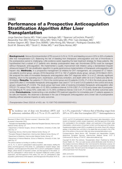 Pdf Performance Of A Prospective Anticoagulation Stratification