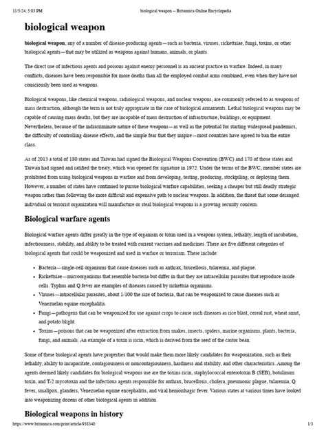 Biological Weapon Britannica Online Encyclopedia Pdf Biological