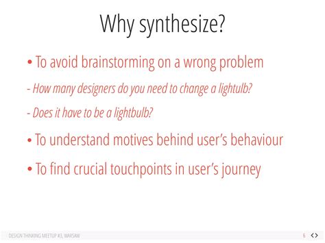 Design Thinking Meetup Synthesis Warsaw PDF