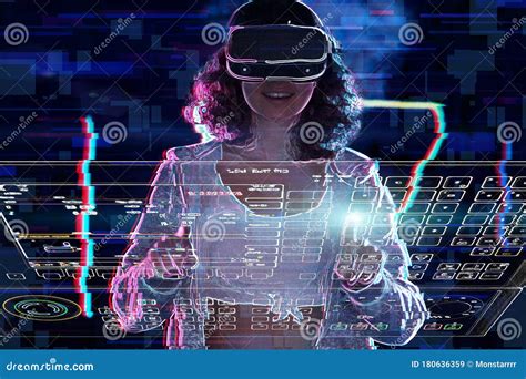 Virtual Reality Gamer With Vr Helmet And Vr Controller Stock Image