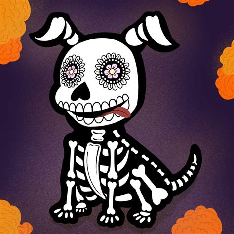 Calaverita De Perro Esqueleto De Perro Dibujo Dia De Muertos