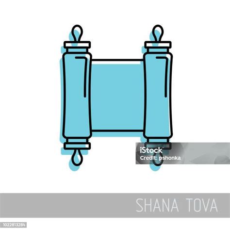 율법 스크롤입니다 로 시 Hashanah 아이콘입니다 샤나 Tova 0명에 대한 스톡 벡터 아트 및 기타 이미지 0명