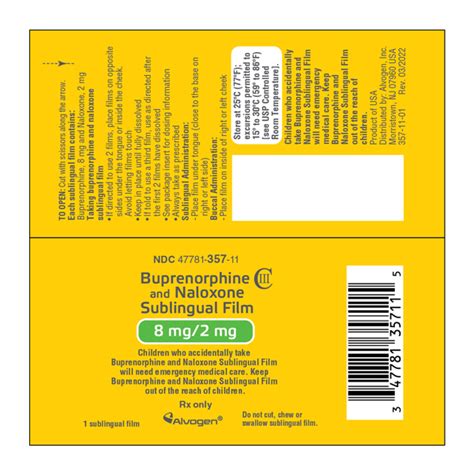 Dailymed Buprenorphine And Naloxone Sublingual Film Buprenorphine