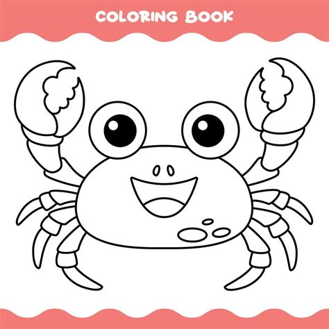 Página Para Colorear Con Cangrejo De Dibujos Animados 15391975 Vector En Vecteezy