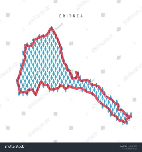 Eritrea Population Map Stick Figures Eritrean Stock Vector Royalty