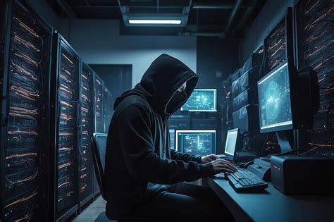 Premium Photo Dangerous Hooded Hacker Breaks Into Government Data