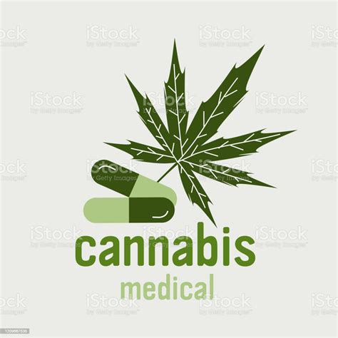 대마 의료 약 대마초 또는 마리화나 캡슐 Ganja 는 약물 소비 의학 의료 개념을 합법화 Thc에 대한 스톡 벡터 아트 및