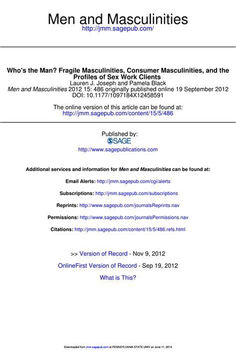 Pdf Whos The Man Fragile Masculinities Consumer Masculinities And