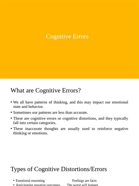 Cognitive Errors Pdf