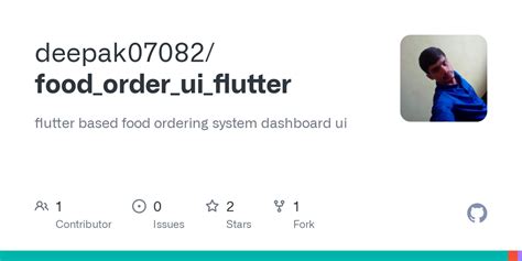 GitHub Deepak07082 Food Order Ui Flutter Flutter Based Food Ordering
