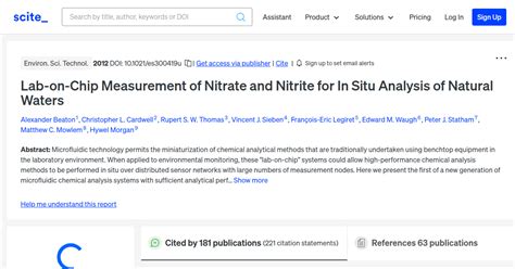 Lab On Chip Measurement Of Nitrate And Nitrite For In Situ Analysis Of Natural Waters