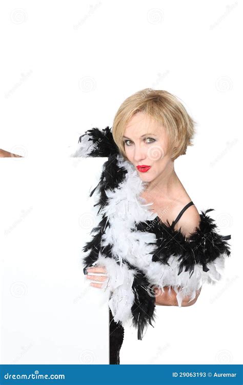 Woman With Feather Boa Stock Image Image Of Wear Woman 29063193