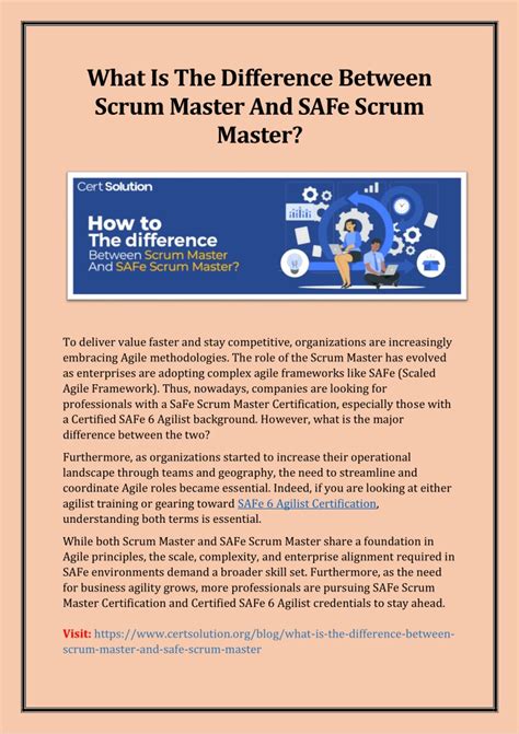 Ppt What Is The Difference Between Scrum Master And Safe Scrum Master