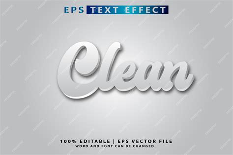 Premium Vector Editable Clean Text Effect Text Effect In Three Dimensions