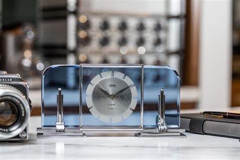 Jaeger Lecoultre 8 Day Desk Clock Art Deco Analog Shift