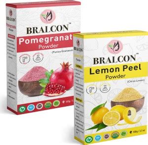 BRALCON Organic Pomegranate Peel Powder Lemon Peel Powder Combo G X Face Pack Price In