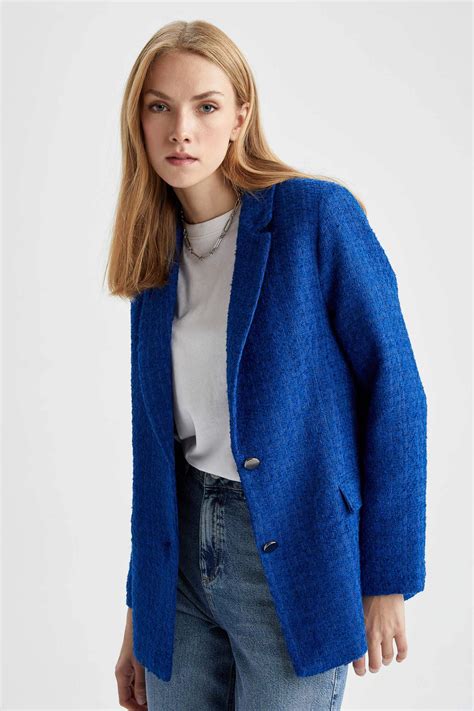 Blue Woman Loose Fit Blazer 2665523 Defacto