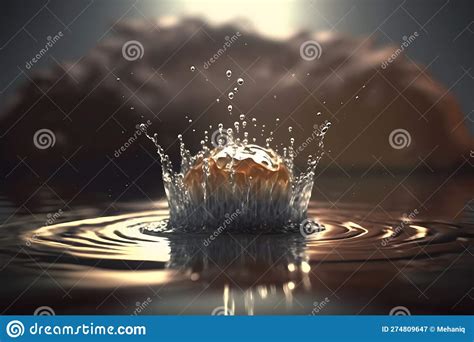 Water Splash Falling Drop Of Rain Stock Illustration Illustration Of