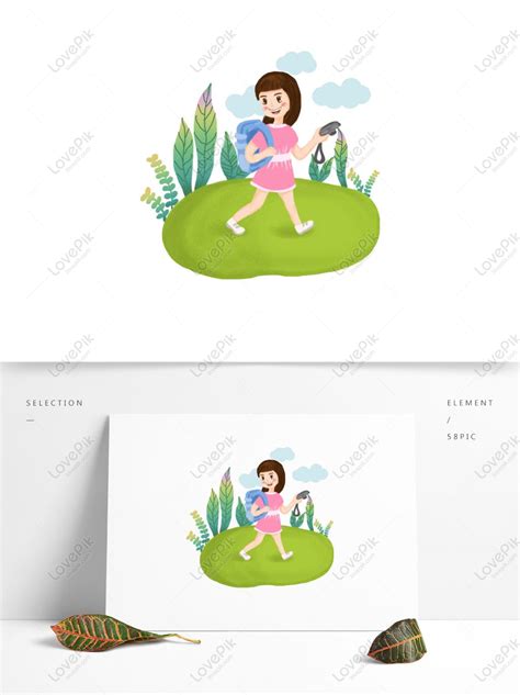 관광객 여행 요소 하이킹 일러스트 Png 및 벡터 이미지 무료 다운로드 Lovepik