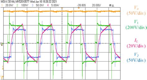 Operation Waveforms At V Dc1 400 V V Dc2 150 V And P 0 7 Time