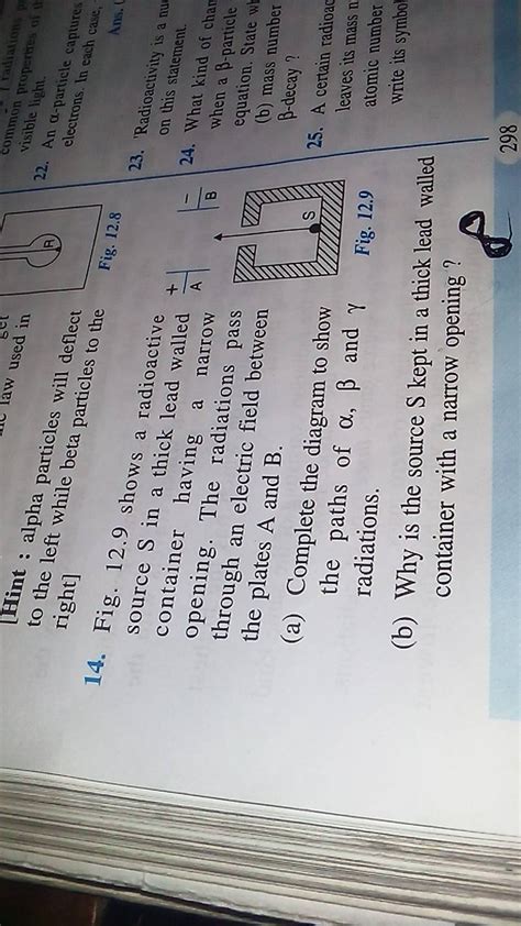 To The14 Fig 12 9 Shows A Radioactive Source S In A Thick Radioactivec