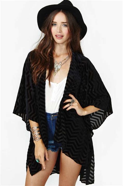 Zig Zag Velvet Kimono Boho Fashion Hippie Fashion Clothes Women Fashion
