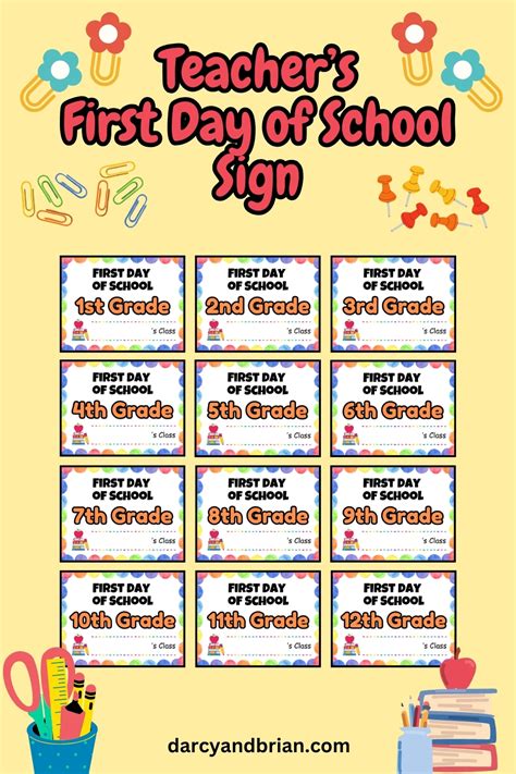 Teacher First Day Of School Sign Darcy And Brian Shop