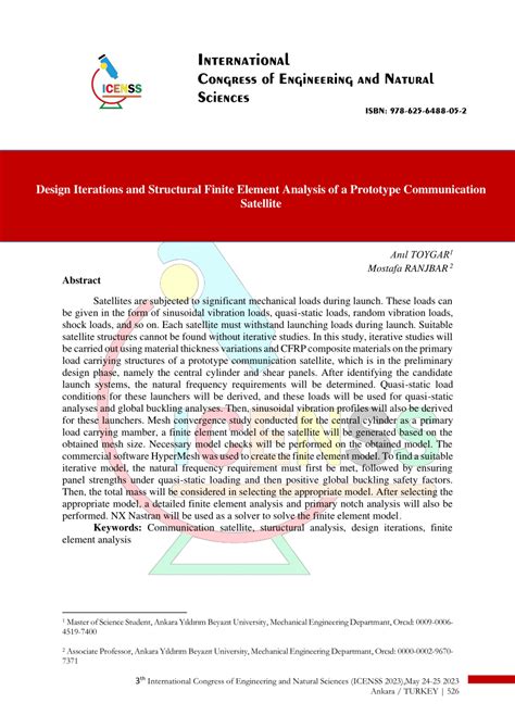 Pdf Design Iterations And Structural Finite Element Analysis Of A Prototype Communication