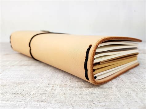 Handmade Leather Notebook Cover Vegetable Tanned Free Personalisation