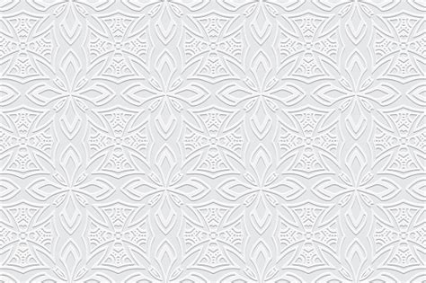 엠보싱 된 흰색 배경 민족적 우아한 커버 디자인 기하학적 3d 패턴 프레스 페이퍼 보호 스타일 동양 아시아 인도 멕시코의 부족 장식 테마 0명에 대한 스톡 벡터 아트 및