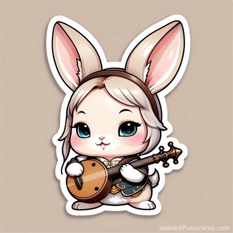 Chibi Dnd Bunny Bard Vector Art Sticker Stable Diffusion Online