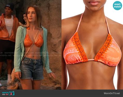 Wornontv Josslyns Orange Bikini Top And Denim Shorts On General
