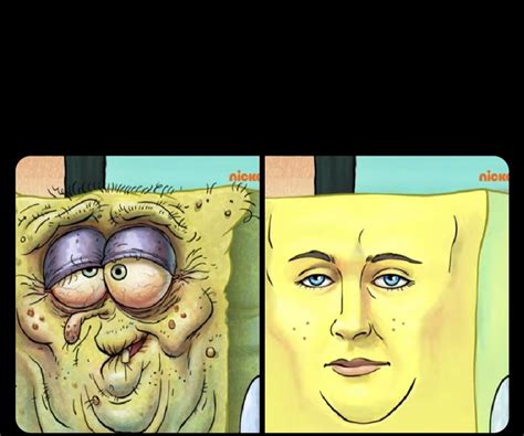 Spongebob Ugly Vs Spongebob Handsome Blank Template Imgflip