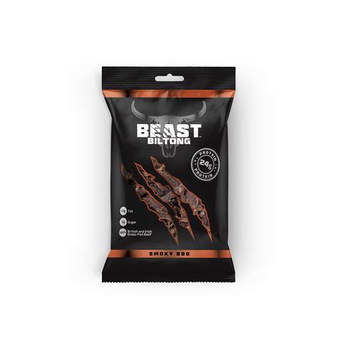 Beast Biltong 24g Protein Per Bag 100 Grass Fed Beef Strom Sports
