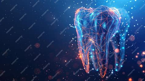 Premium Photo Abstract Digital Rendering Of Tooth Shape With Glowing