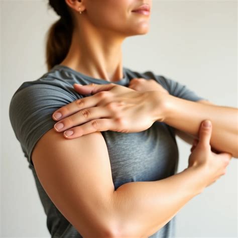 Estiramiento De Hombros Cruzando El Brazo Hacia El Pecho