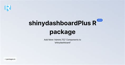 Shinydashboardplus R Package Documentation R Packages