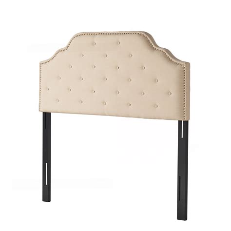 Lark Manor Tufted Upholstered Headboard Queen Size Solid Wood Head