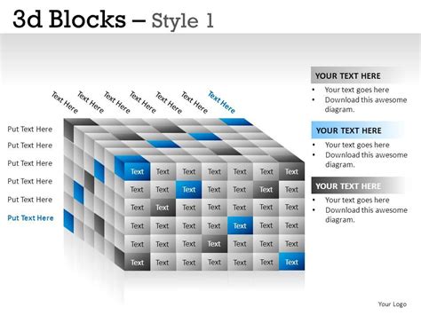 D Blocks Style Powerpoint Presentation Slides PowerPoint Templates Designs PPT Slide