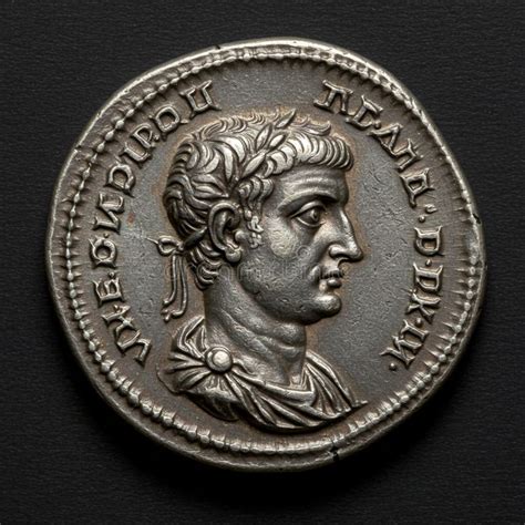 Ancient Silver Coin Featuring A Detailed Profile Of A Male Figure With