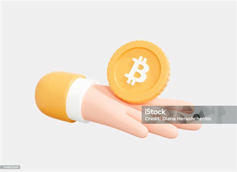 황금 비트코인 동전을 들고 있는 3d 손 암호 화폐에 투자 암호화폐 채굴 및 거래 블록 체인 기술 개념입니다 흰색 배경에 격리된 만화 창조적인 디자인 아이콘 3d 렌더링 3