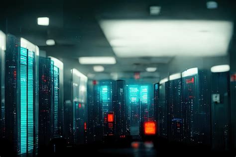 Premium Photo Room Full Of Fantastic Supercomputer Data Center Background Abstract Super Computer