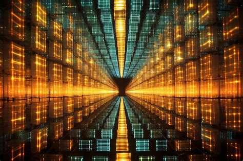 Premium Photo Abstract View Focusing On The Symmetry Of Server Racks