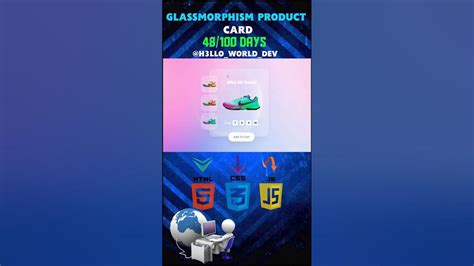 4glassmorphism product card using html css js days 02 100 days